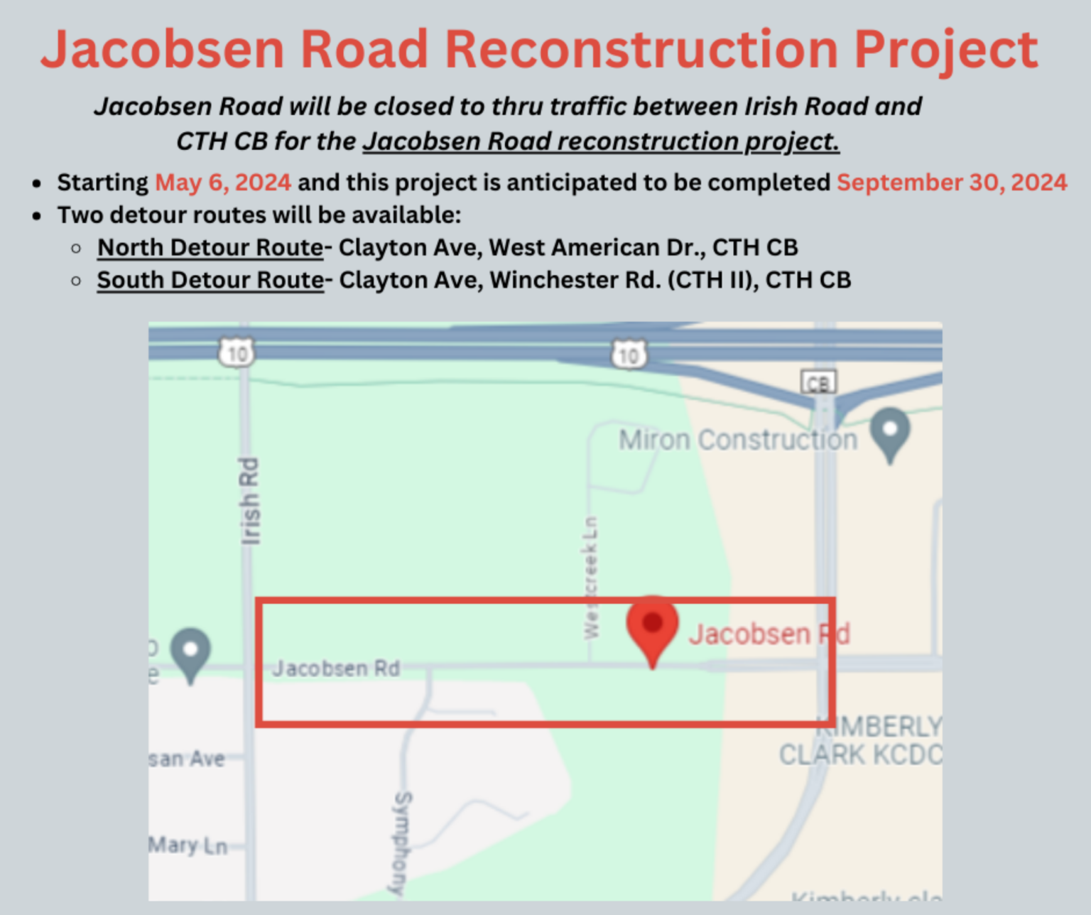 Street Maintenance Projects - Fox Crossing
